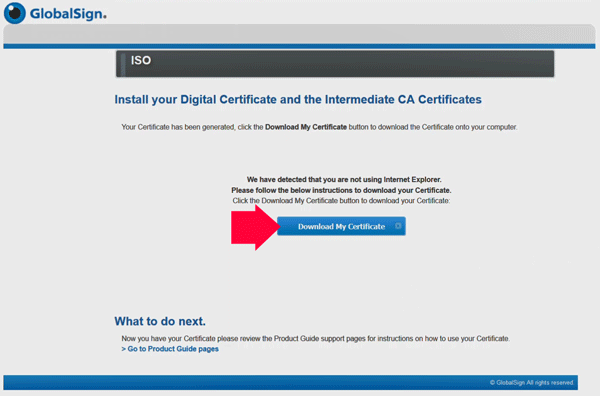 How to pick-up a digital certificate